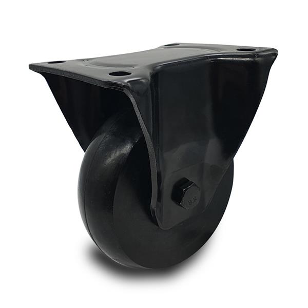 Black fixed polyurethane castor | Fixed castors | Single Castors ...