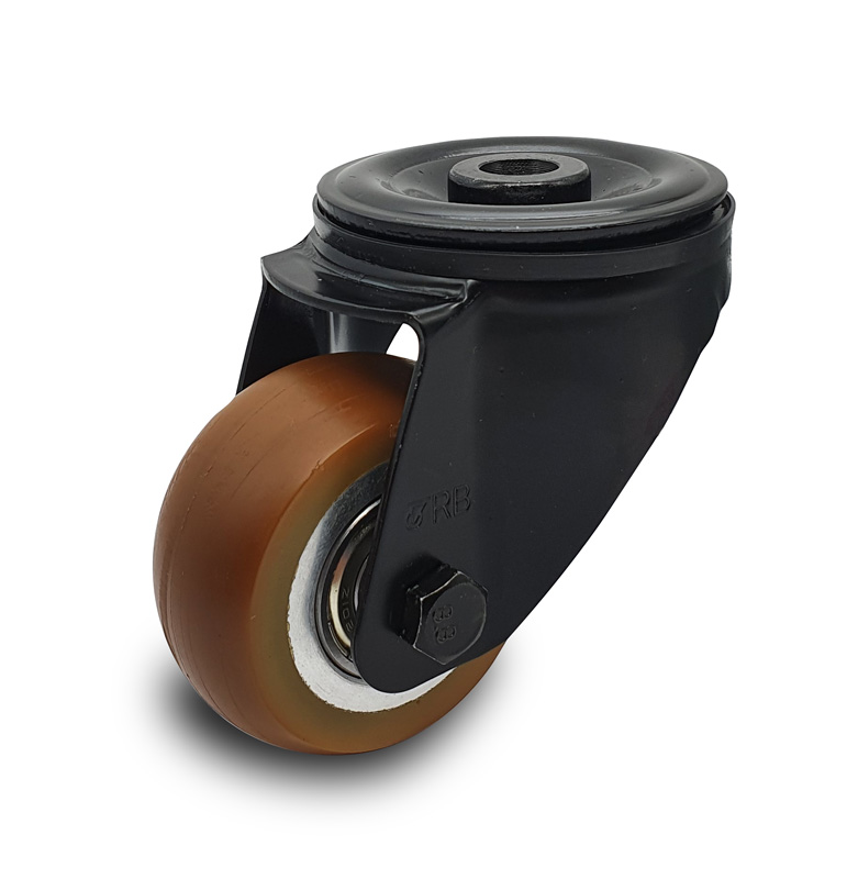 Theatre svivel castor with Vulkollan wheel | Swivel castors with bolt ...