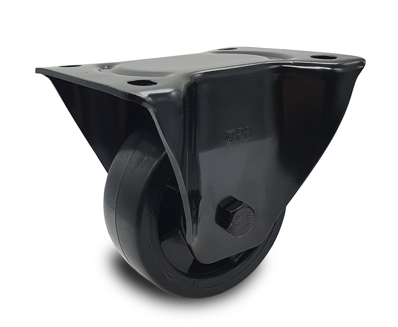 Black economy polyurethane fixed castor | Fixed brake | Castors | VPSS ...